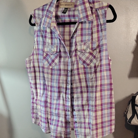 Bit & Bridle | Tops | Bit Bridle Purple Plaid Shirt | Poshmark